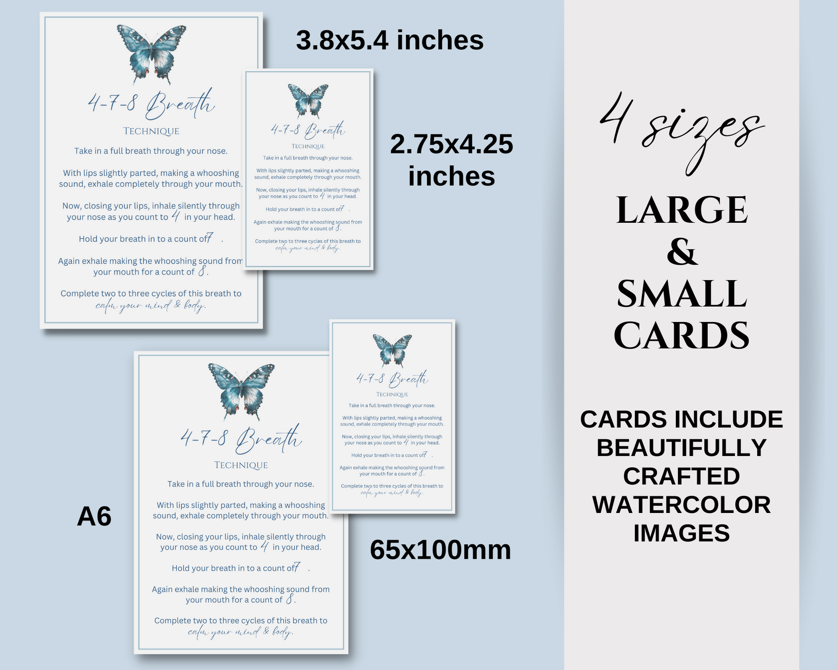 32 Breathing Cards, Mindful Breathwork Calming Techniques, Printable B ...