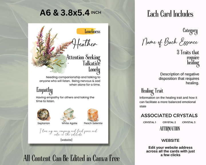 Bach Flower Cards with Crystals, Bach Remedy Healing Cards – Inspired ...