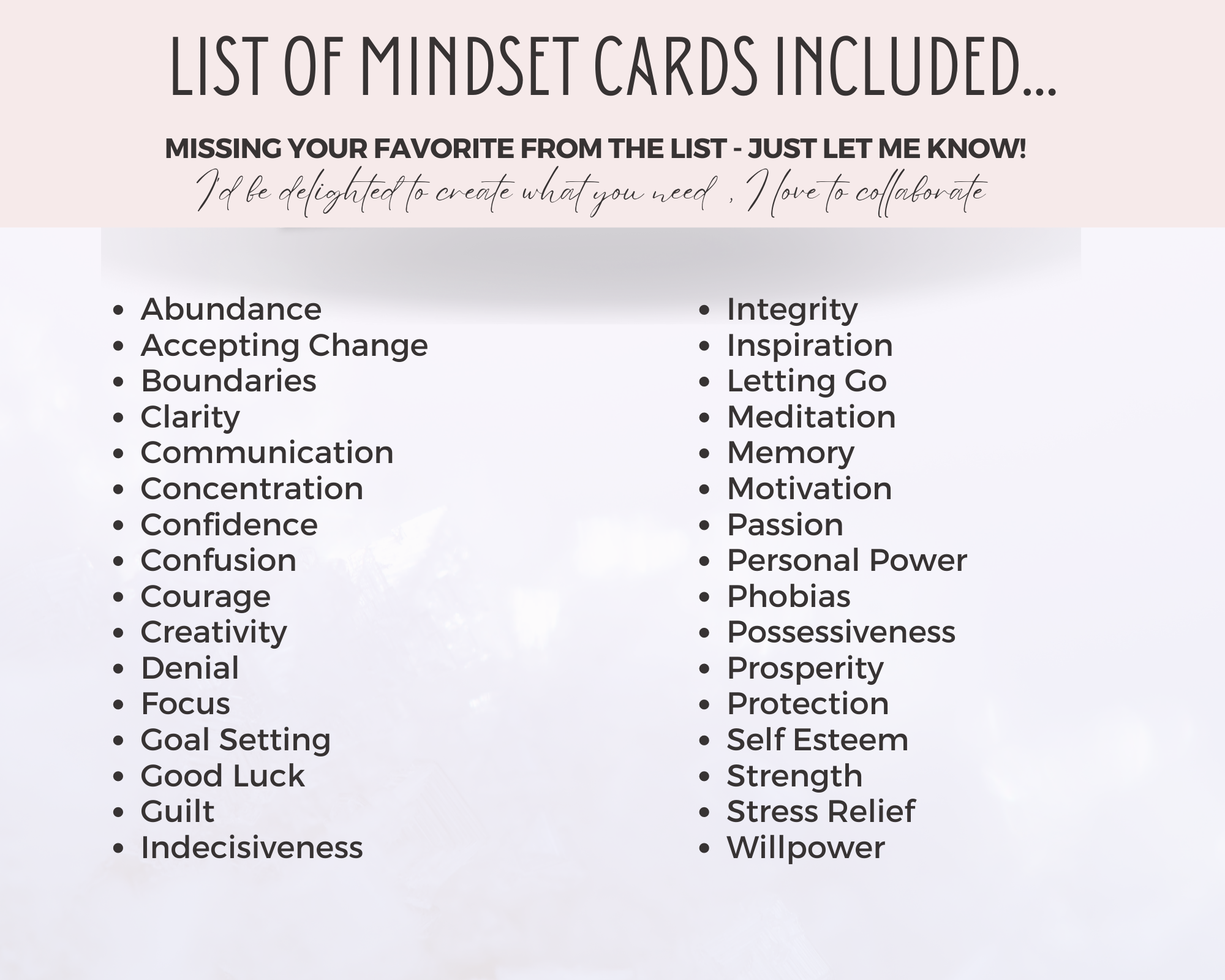 32 Crystals for Mindset Cards, Editable Crystal Kit Cards Set Business ...