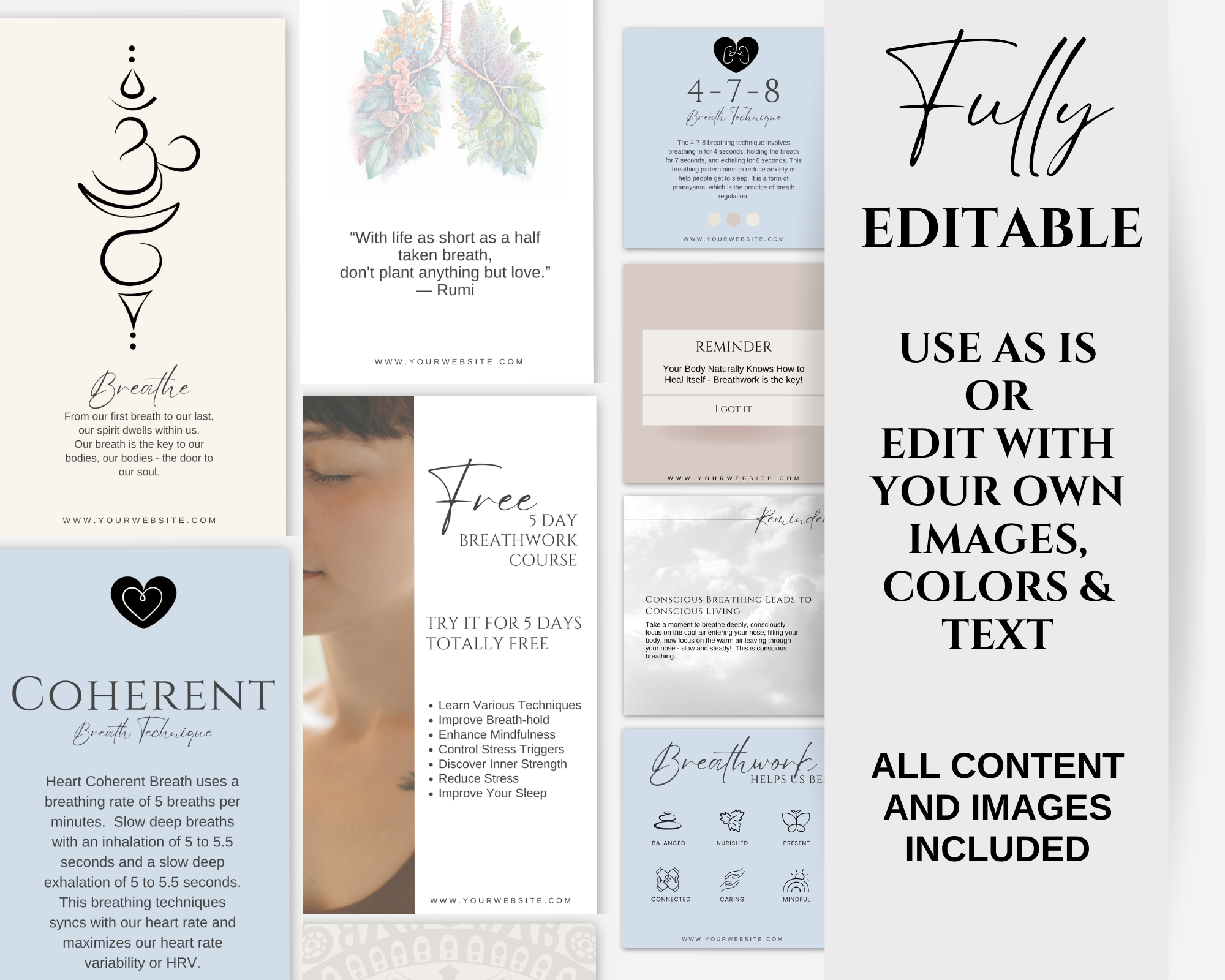 Breathwork Social Media Collection, Breath Coach Posts, Breathing IG C ...