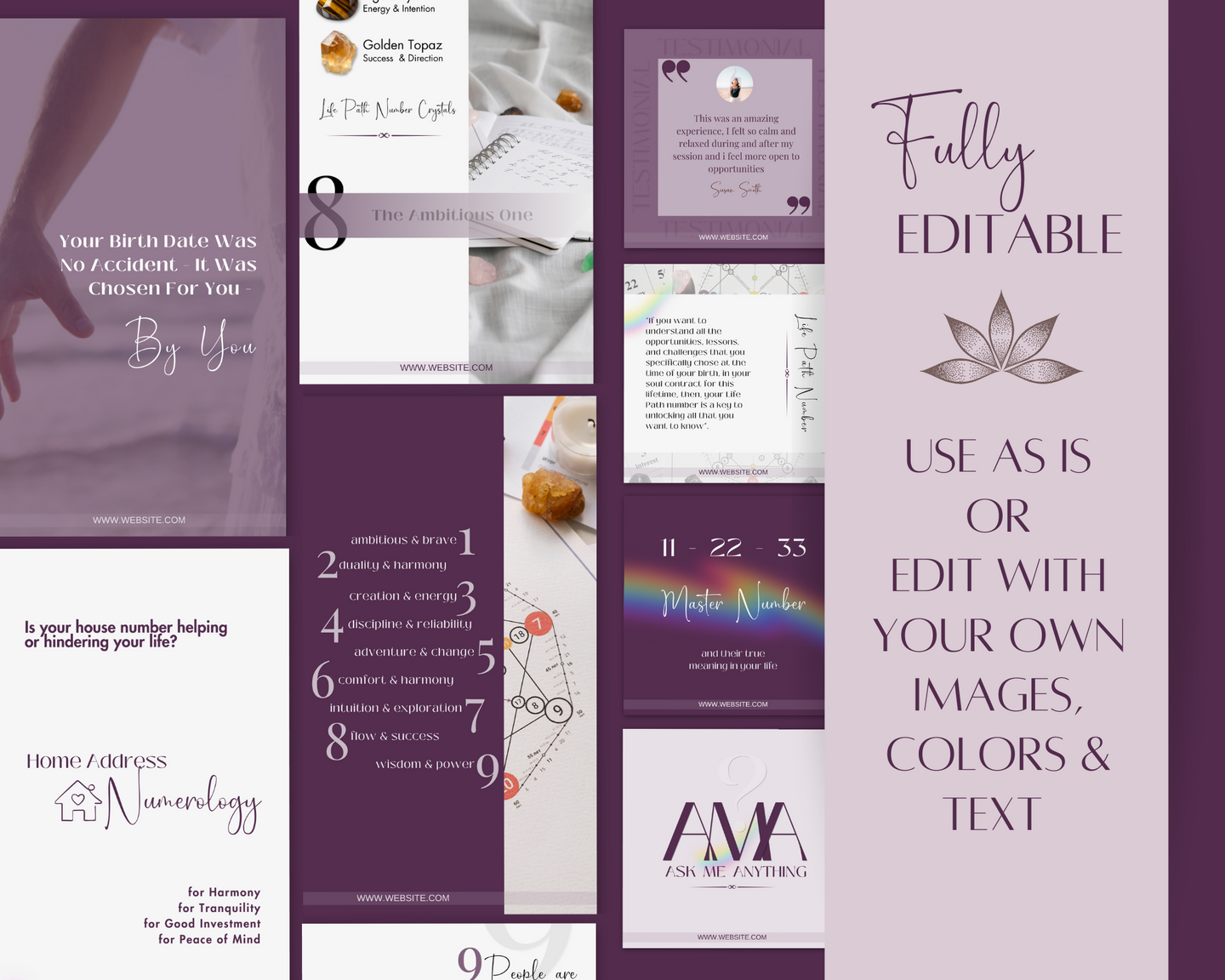 Numerology Social Media Posts Bundle, Numerological info on life path ...