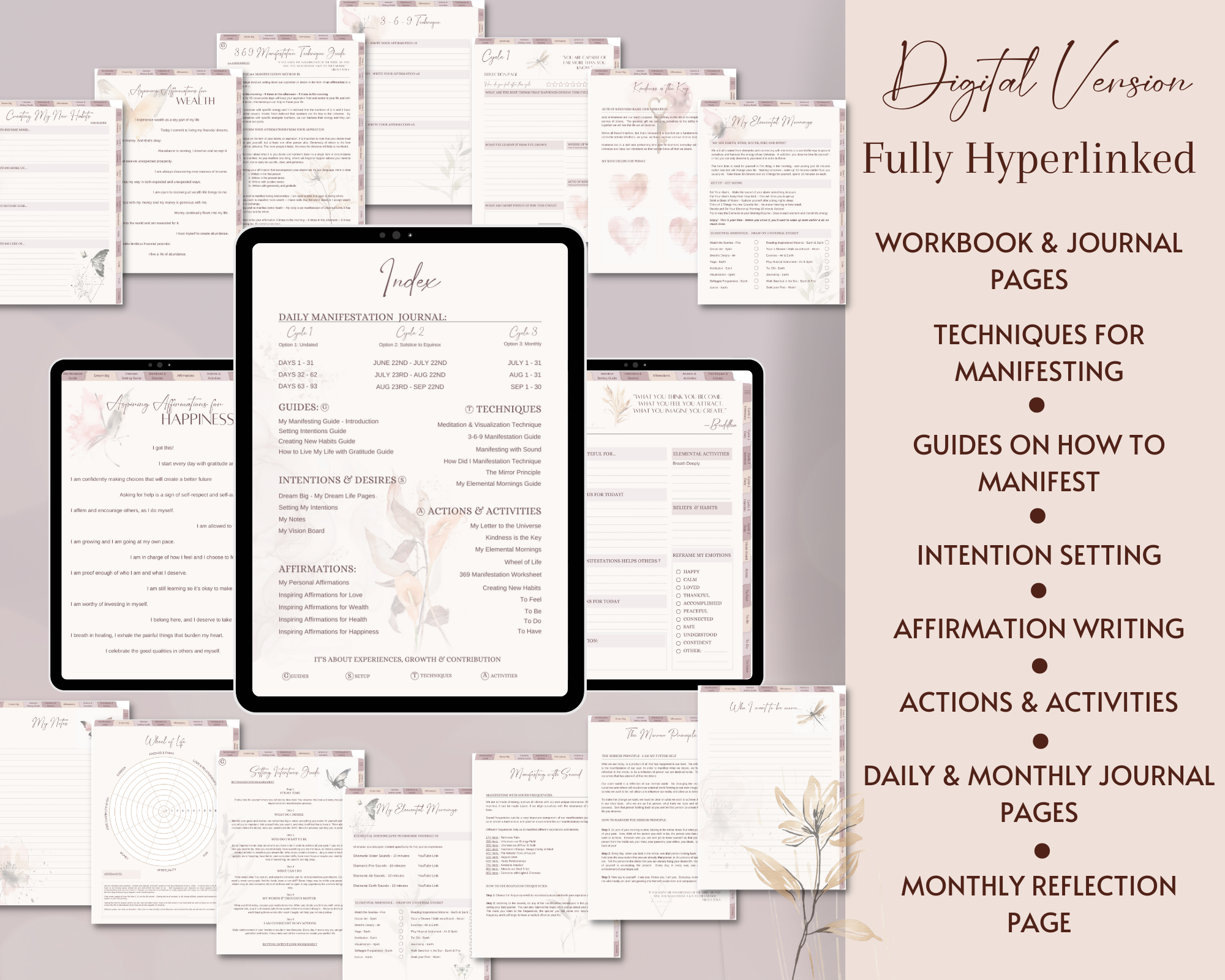 90 Day Manifestation Journal & Workbook - Printable and Digital Journa ...