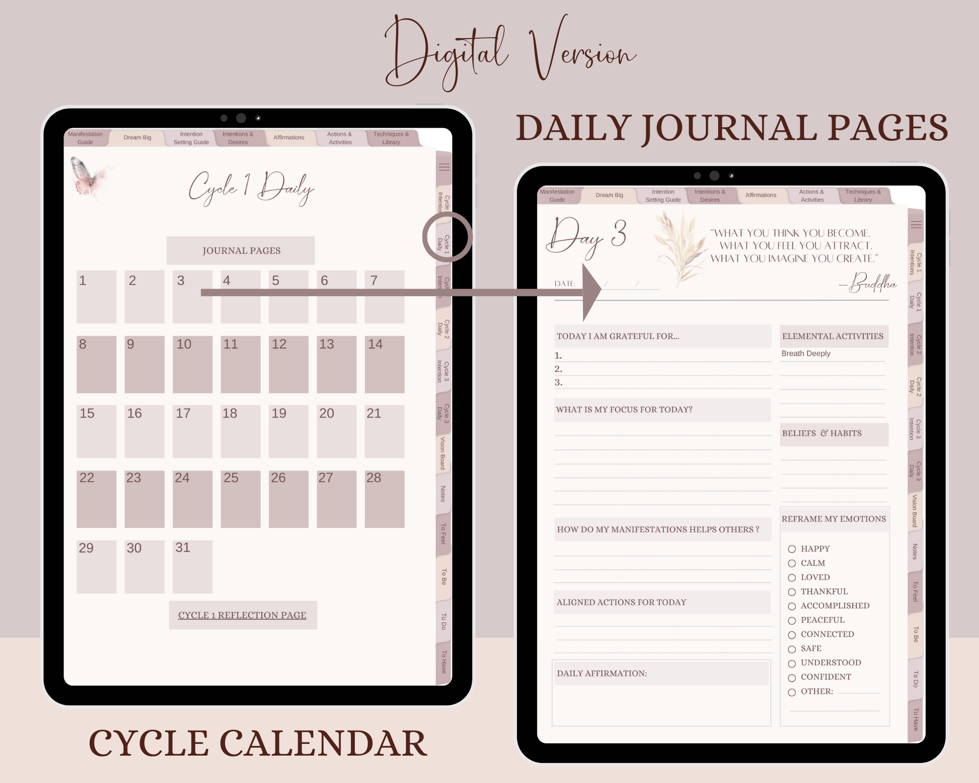 90 Day Manifestation Journal & Workbook - Printable and Digital Journa ...