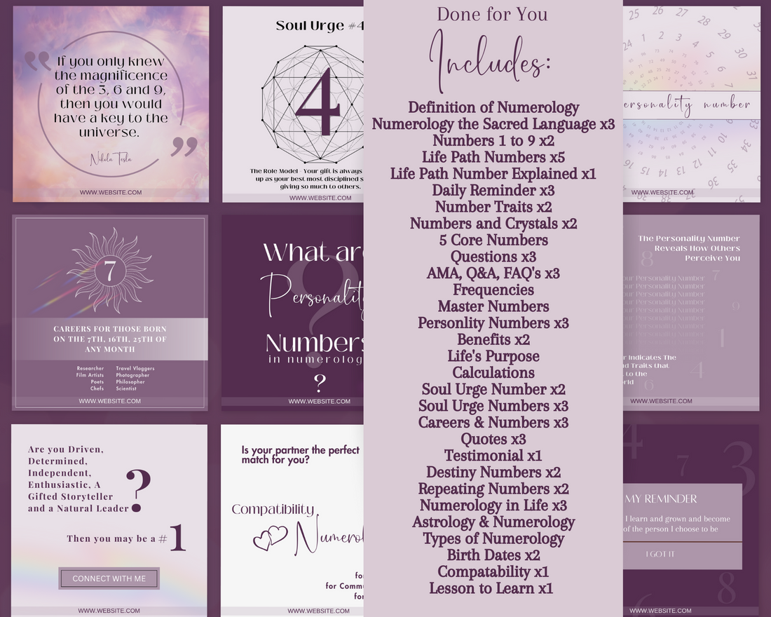 Numerology Social Media Posts Bundle, Numerological info on life path ...