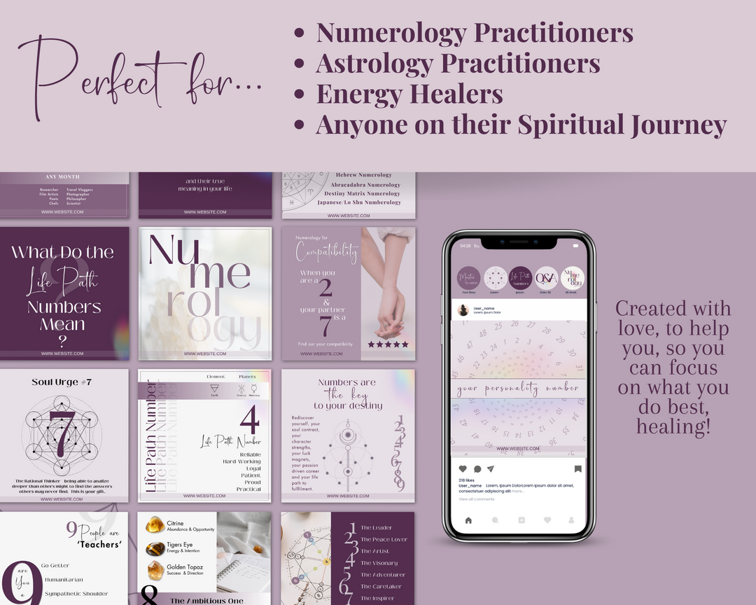 Numerology Social Media Posts Bundle, Numerological info on life path ...