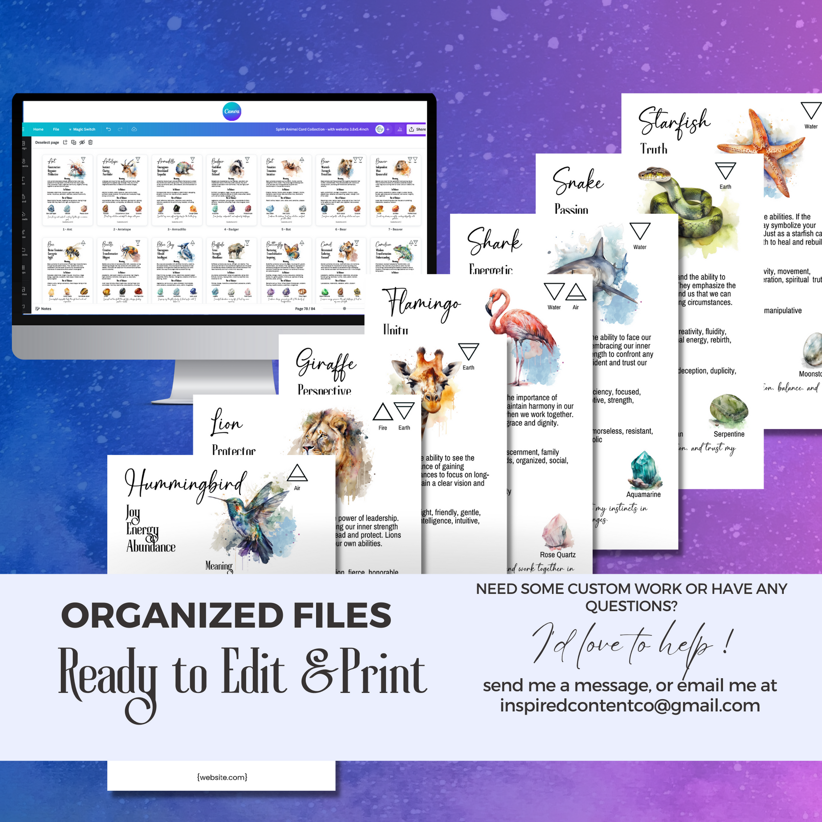 84 Spirit Animal and Crystal Card Collection – Inspired Content Co