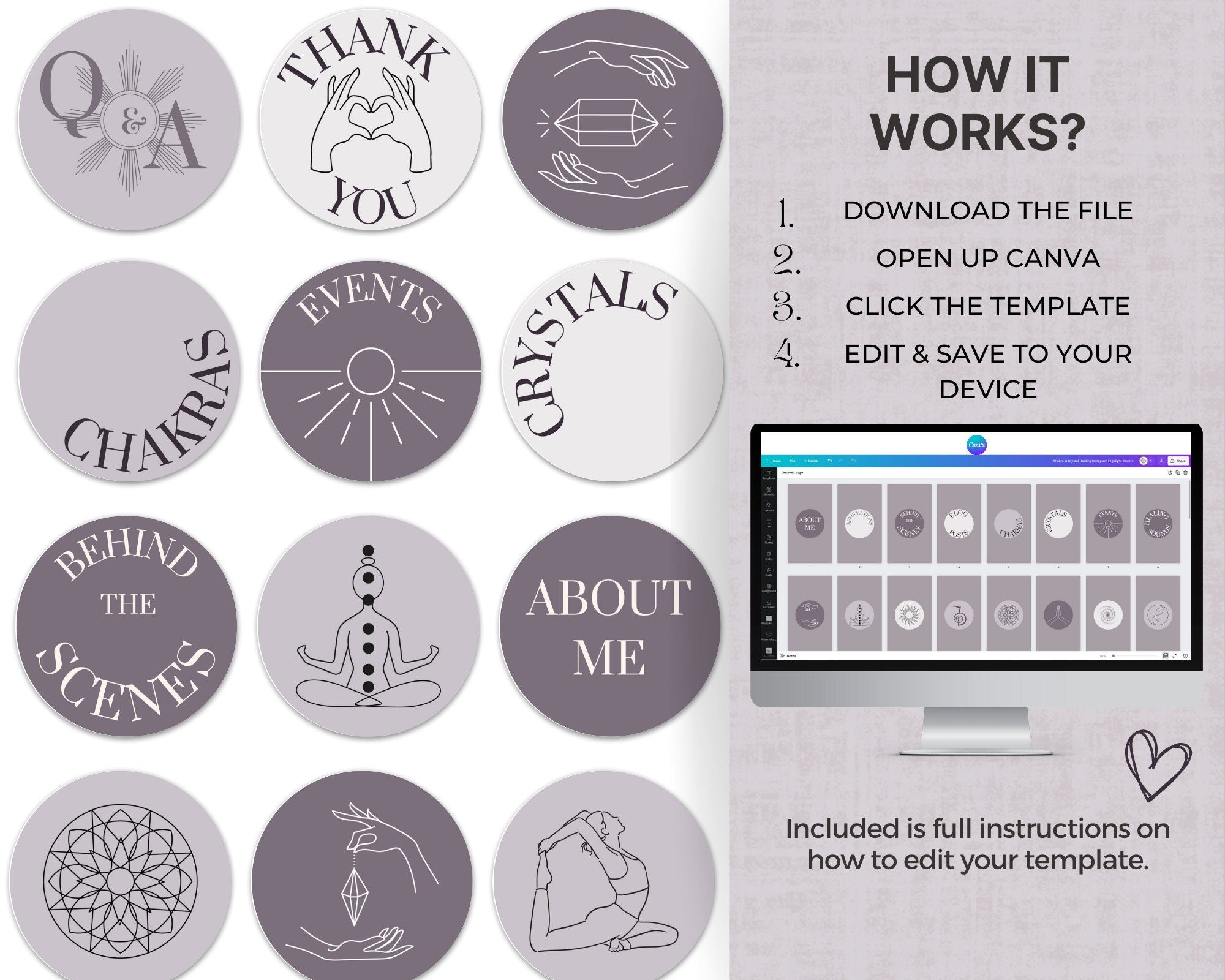 60 Reiki Healing Social Media Instagram Cover Template – Inspired ...