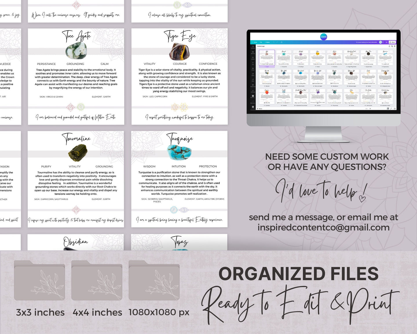 75 Printable Crystal Meaning Cards with Affirmations – Inspired Content Co