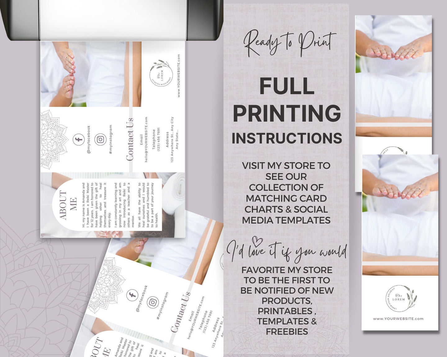 Reiki Brochure, Reiki Marketing Canva Brochure for your Energy Healing ...