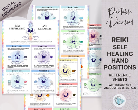 Reiki Hand Positions for Self Healing Usui Reiki Chart, Reiki Healing ...
