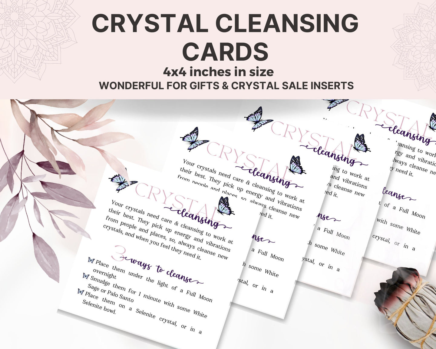 Crystal Cleansing Cards, Crystal Insert Cards, How to Cleanse Your Cry ...