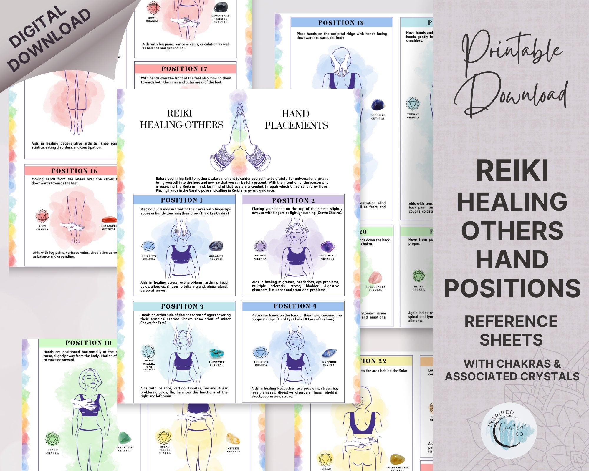 Reiki Healing Hand Positions for Healing Others, Usui Reiki Chart, Rei ...